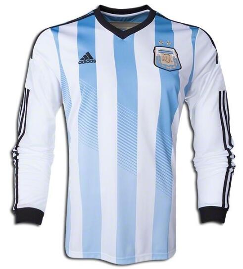 Argentina 2014 Home Retro Long Sleeved Shirt Soccer Jersey ...