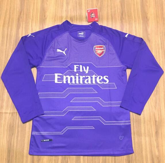 Arsenal 2018/19 Purple Goalkeeper Long Sleeve Shirt Soccer Jersey ...
