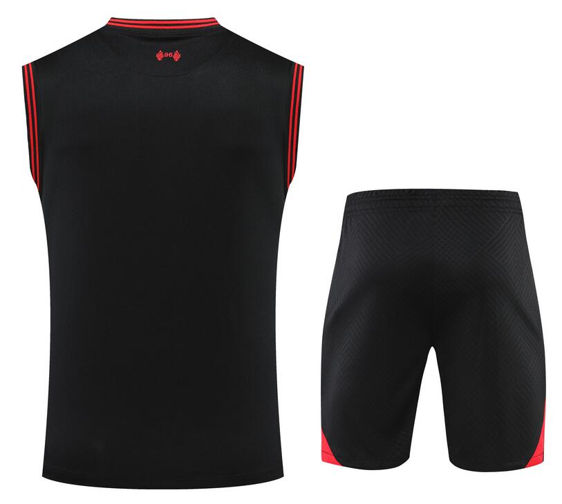 Liverpool 2022/23 Black Red Training Vest Uniforms (Shirt+Shorts ...