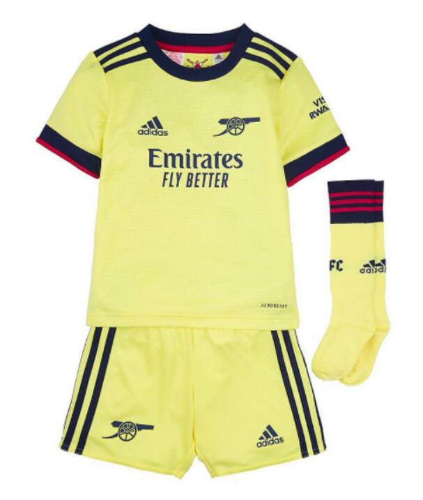 Arsenal 2021/22 Away Kids Soccer Suits Children Team Whole Kit ...