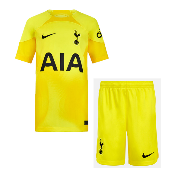 Tottenham Hotspur 2022/23 Goalkeeper Yellow Kids Soccer Kit Children ...
