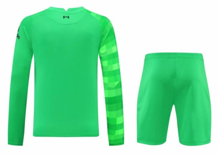 Liverpool 2021/22 Goalkeeper Green Long Sleeved Soccer Team Kit ...