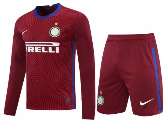 Inter Milan 2020/21 Goalkeeper Red Long Sleeved Shirt Soccer Jersey ...