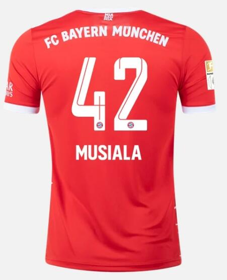 Bayern Munich 2022/23 Home 42 JAMAL MUSIALA Shirt Soccer Jersey ...