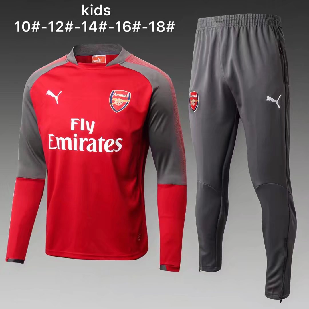 Kids Arsenal Training Suit O'Neck Red 2017/18 | Dosoccerjersey Shop