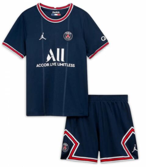 PSG 2021/22 Home Kids Soccer Jersey Kit Children Shirt + Shorts ...