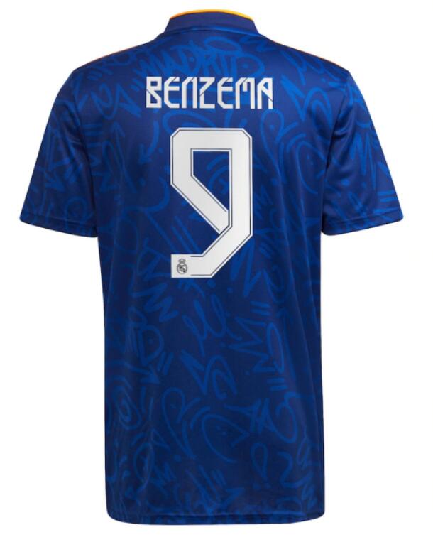 Real Madrid 2021/22 Away 9 Benzema Shirt Soccer Jersey | Dosoccerjersey ...