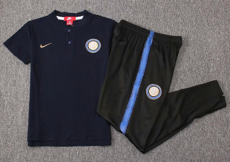 Inter Milan 2018/19 Royal Blue Polo Shirts + Pants Suit ...