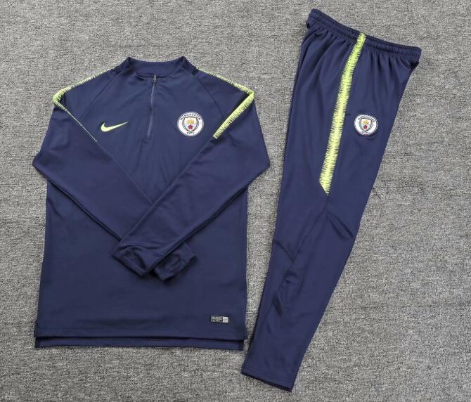 Manchester City 2018/19 Navy Training Suit (Shirt+Trouser ...