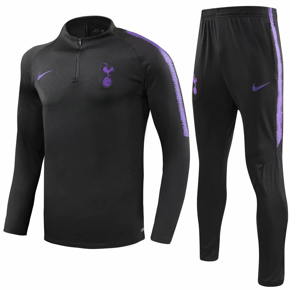 Tottenham Hotspur 2018/19 Black Training Suit (Sweat Shirt+Trouser ...
