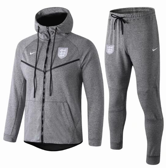 England 2019 Grey Tech Fleece Training Suit (Hoodie Jacket+Trouser ...