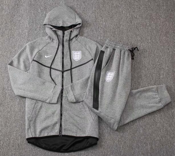 England 2019 Grey Tech Fleece Training Suit (Hoodie Jacket+Trouser ...