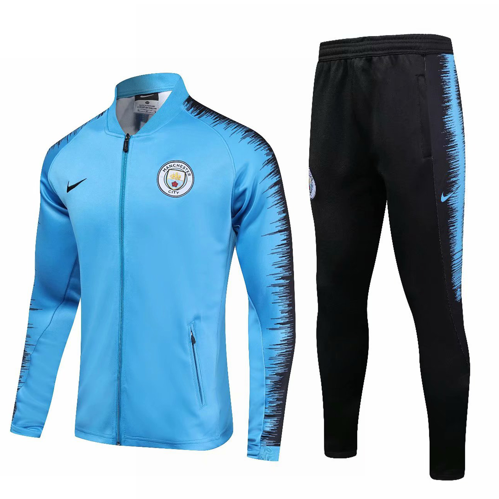 Manchester City 2018/19 Light Blue Training Suit (Jacket+Trouser ...