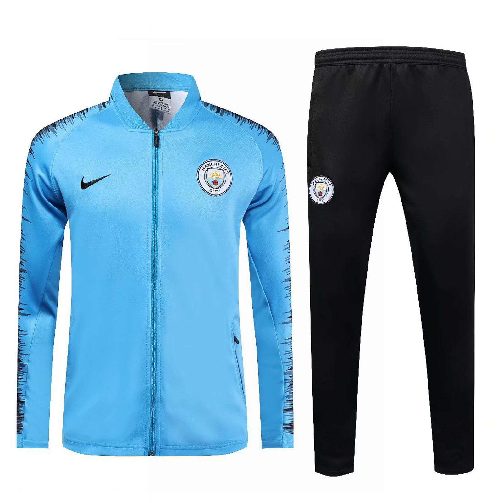 Manchester City 2018/19 Light Blue Training Suit (Jacket+Trouser ...
