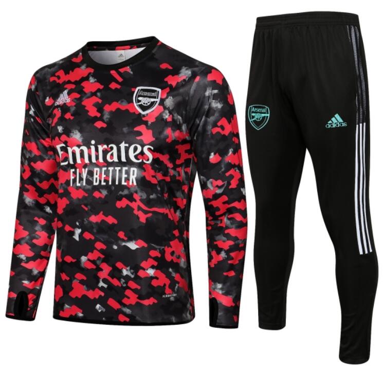Arsenal 2021/22 Red Black Training Suit (Sweatshirt+Trouser ...