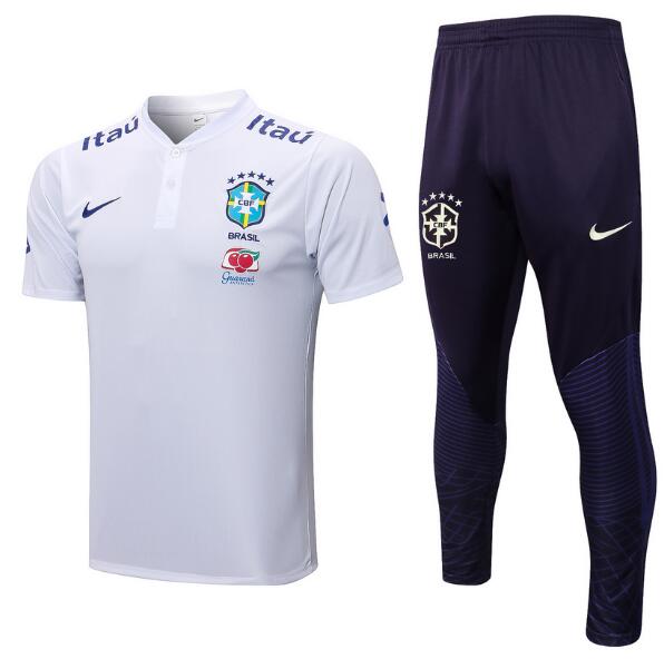 Brazil 2022 World Cup White Polo Suit (Shirt + Trouser ...