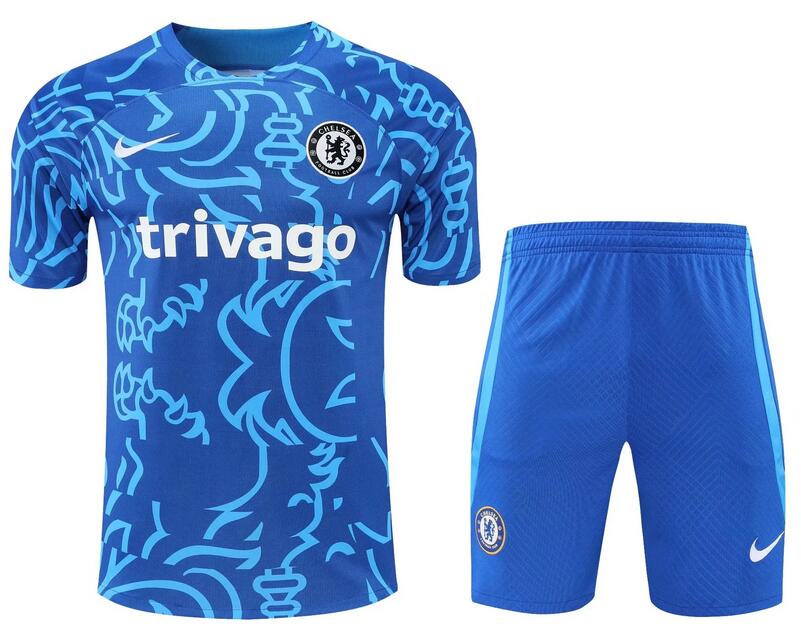 Chelsea 2022/23 Blue Training Uniforms (Shirt+Shorts) | Dosoccerjersey Shop