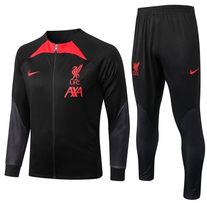 Liverpool 2022/23 Black Red Training Suits (Jacket+Trouser ...