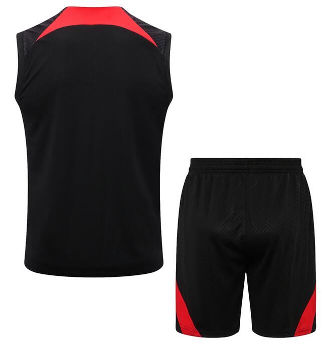 Liverpool 2022/23 Black Red Training Vest Suit (Shirt+Shorts ...