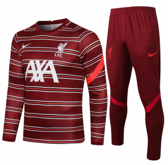 Liverpool 2021 Red Orange Training Suits (Sweatshirt+Pants ...