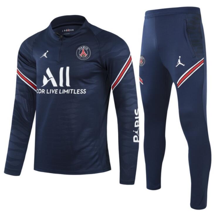 PSG 2021/22 Dark Blue Training Suits (Sweeatshirt+Trouser ...
