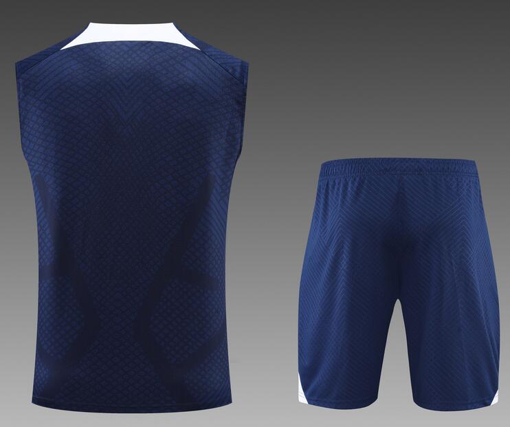 PSG 2022/23 Navy White Training Vest Uniforms (Shirt+Shorts ...