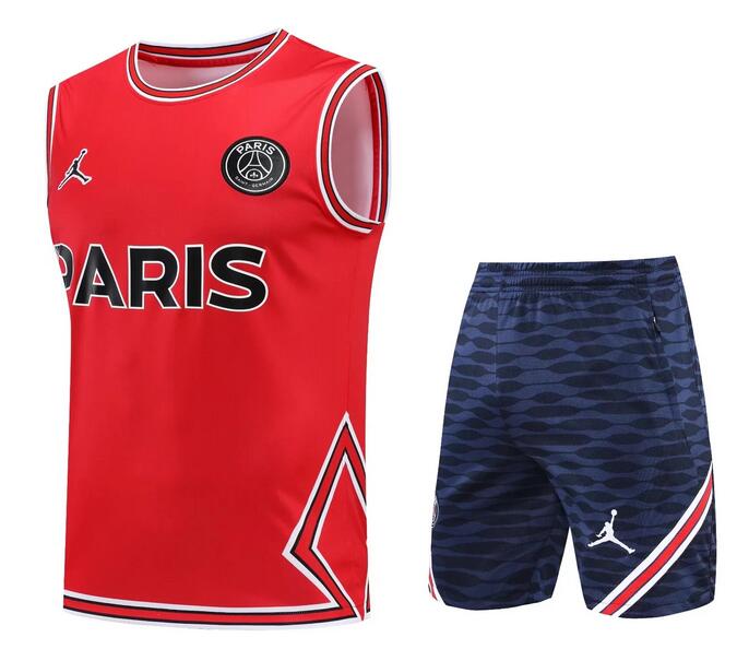 PSG 2022/23 Red Training Vest Uniforms (Shirt+Shorts) | Dosoccerjersey Shop