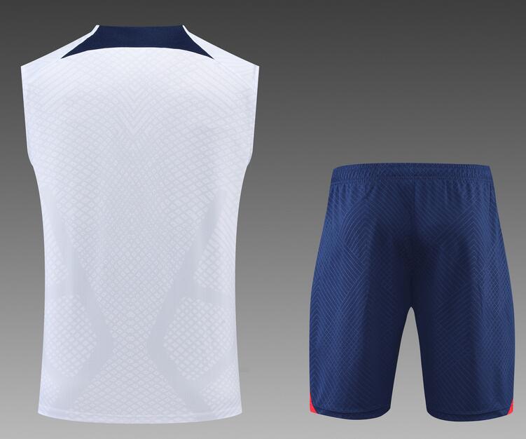 PSG 2022/23 White Training Vest Uniforms (Shirt+Shorts ...