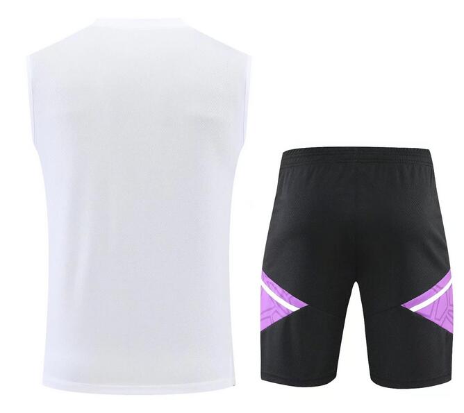 Real Madrid 2022/23 White Purple Training Vest Uniforms (Shirt+Shorts ...