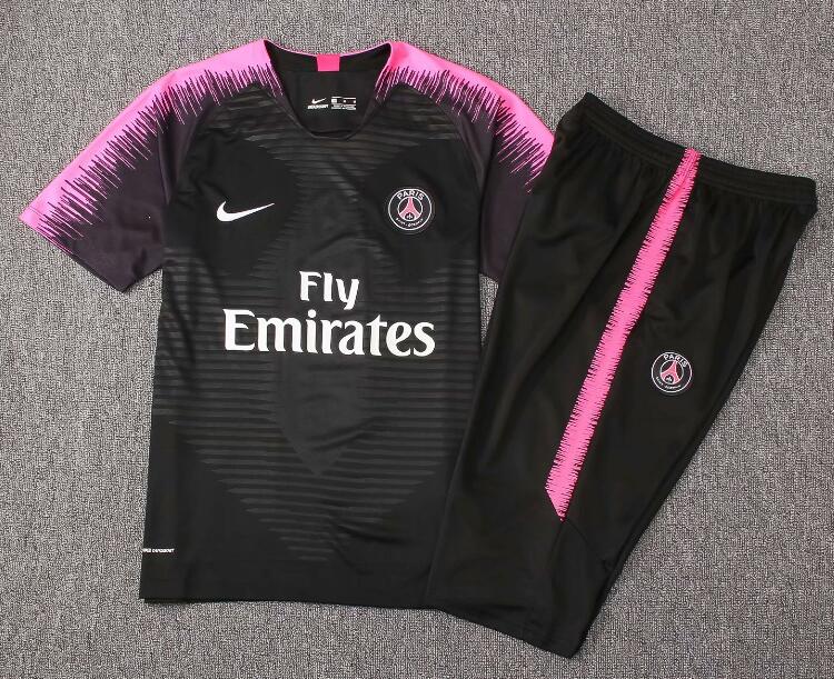 PSG 2018/19 Black Stripe Short Training Suit | Dosoccerjersey Shop