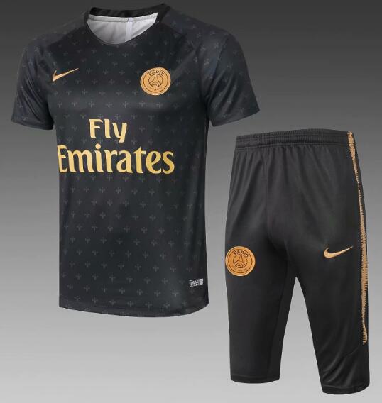 PSG 2018/19 Black Gold Short Training Suit | Dosoccerjersey Shop