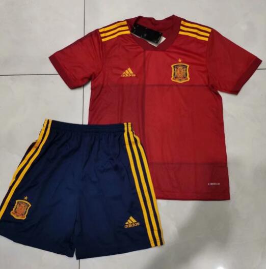 Spain 2020 Home Kids Soccer Kit Children Shirt And Shorts ...
