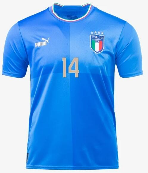 Italy 2022/23 Home 14 Chiesa Shirt Soccer Jersey | Dosoccerjersey Shop