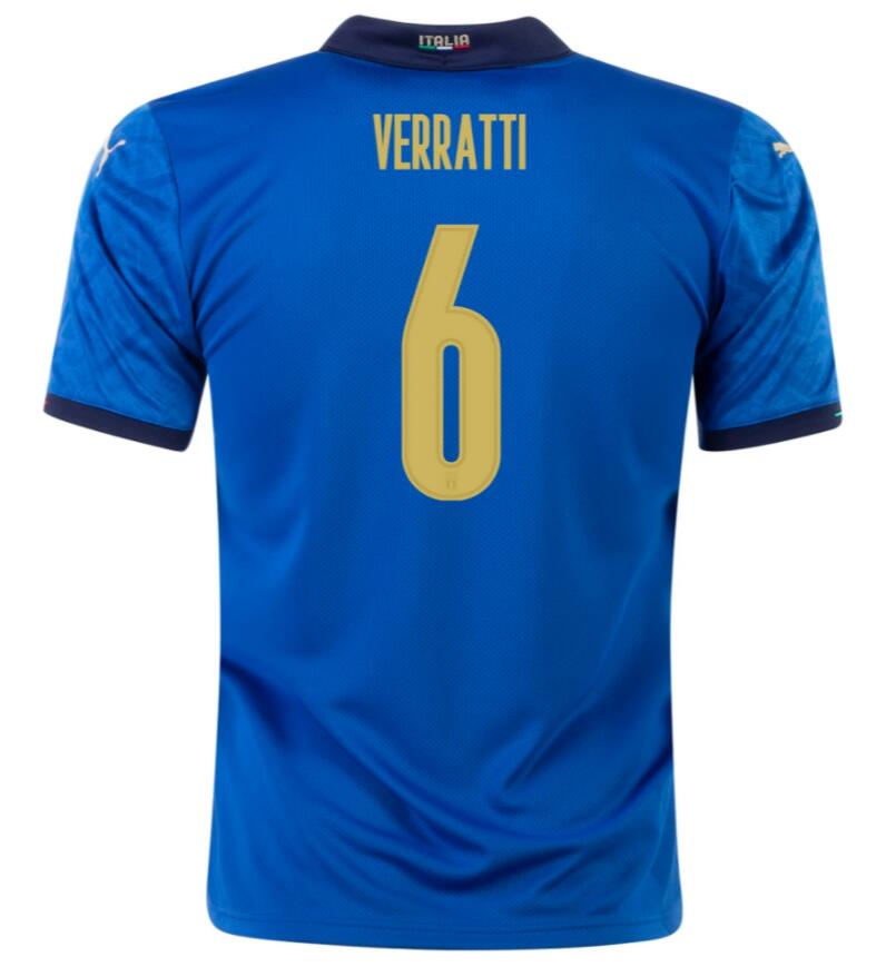 Italy 2020/21 EURO Home 6 MARCO VERRATTI Shirt Soccer Jersey Men ...